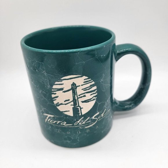 Dining | Terra Del Sol Aruba Green Etched Coffee Cup | Poshmark